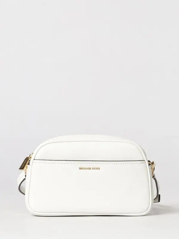 Michael Kors Jet Set Grained Leather Mini Crossbody Bag - White