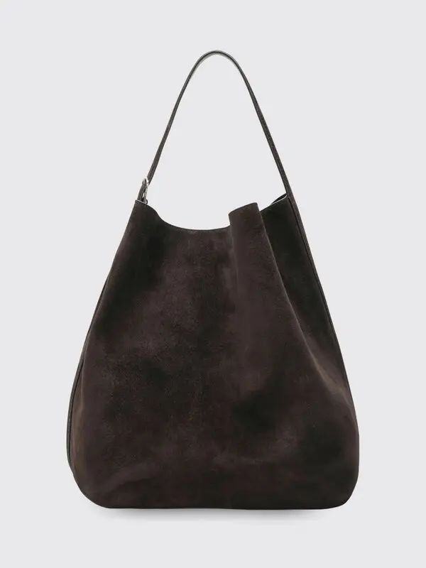 TOTEME Suede Leather Tote Bag With Adjustable Handle And Embossed Logo - Brown