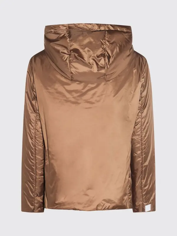 Max Mara Hooded Short Windbreaker In Technical Fabric - Brown