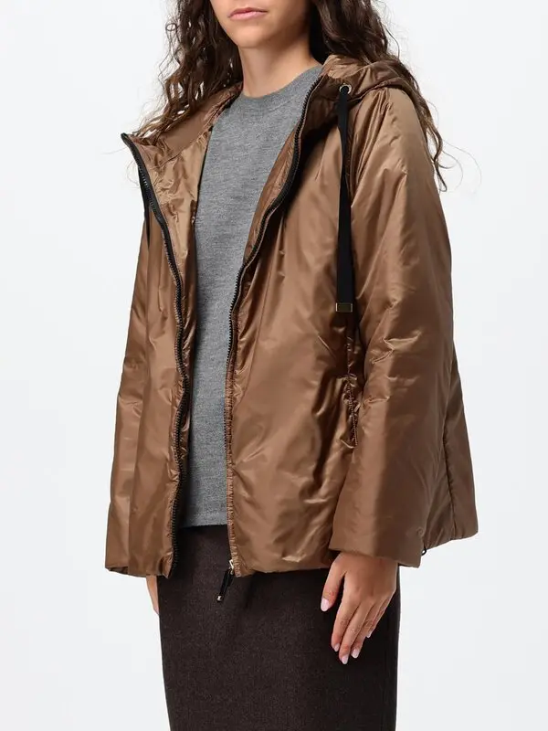 Max Mara Hooded Technical Fabric Short Windbreaker - Earth