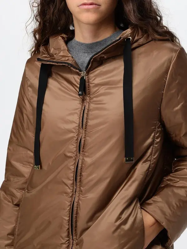 Max Mara Hooded Technical Fabric Short Windbreaker - Earth