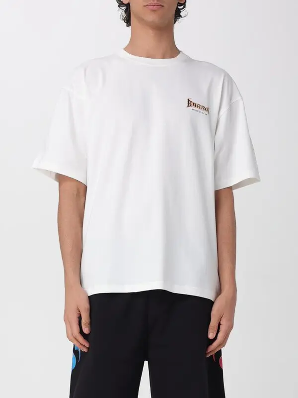 BARROW Cotton T-shirt With Skull Print - White