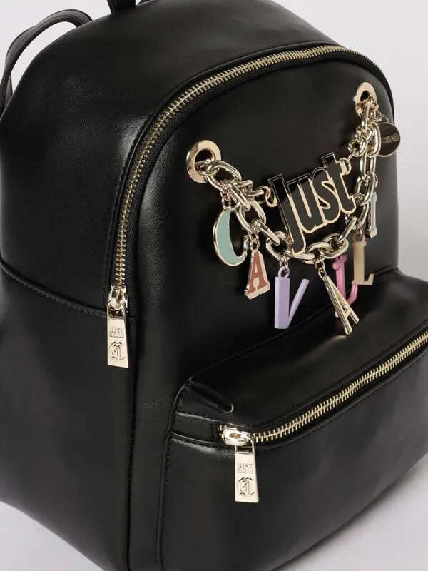 Just Cavalli Faux Leather Backpack With Charm