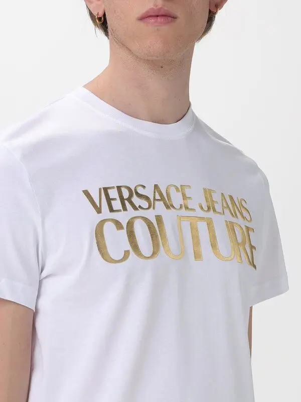 Versace Cotton T-shirt With Laminated Logo