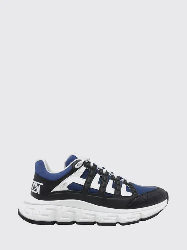 Versace Trigreca Leather And Nylon Sneakers