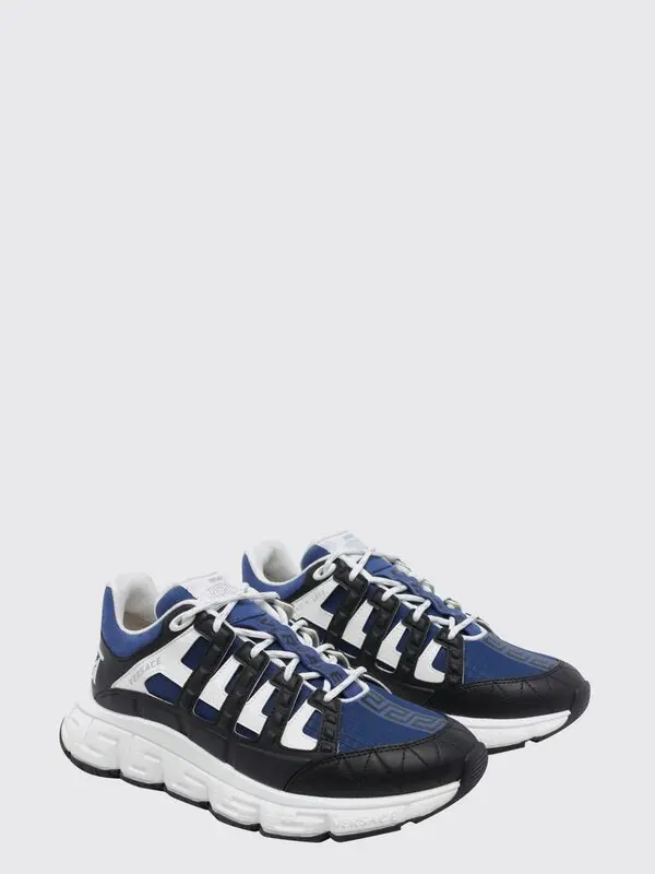 Versace Trigreca Leather And Nylon Sneakers
