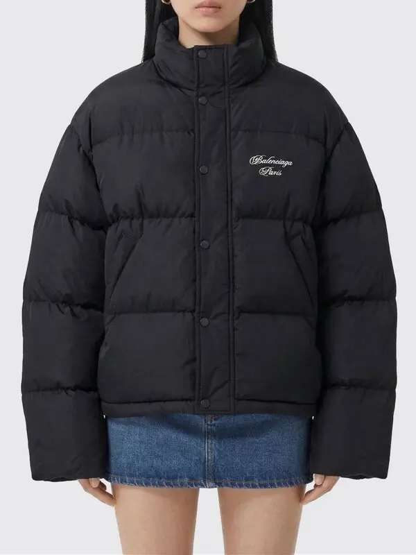 Balenciaga Cotton Blend Down Jacket With Logo