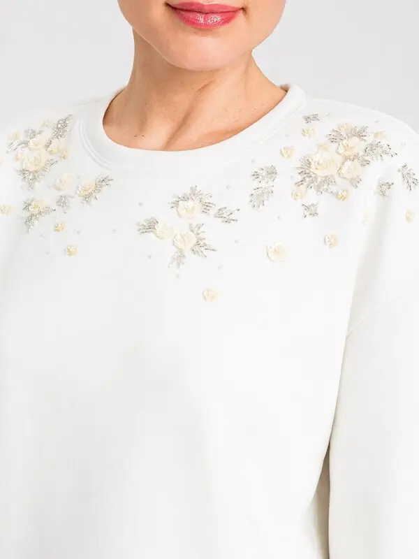 TWINSET Cotton Sweatshirt With Floral Print