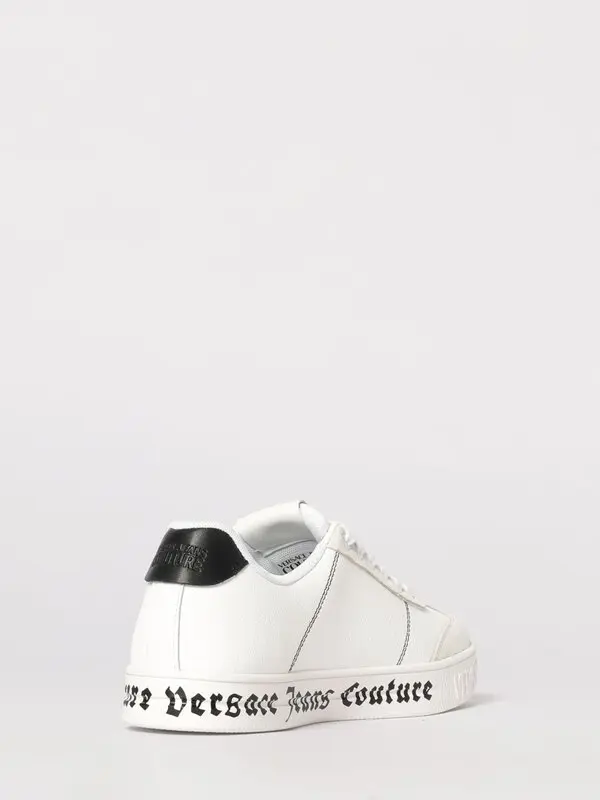 Versace Leather Sneakers With Logo - White