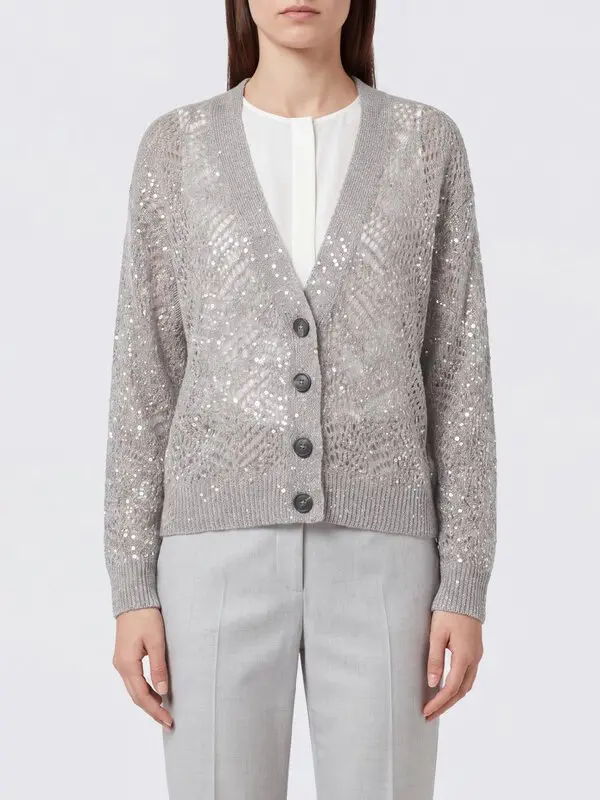 Brunello Cucinelli Sequin-embellished Open-knit Cardigan
