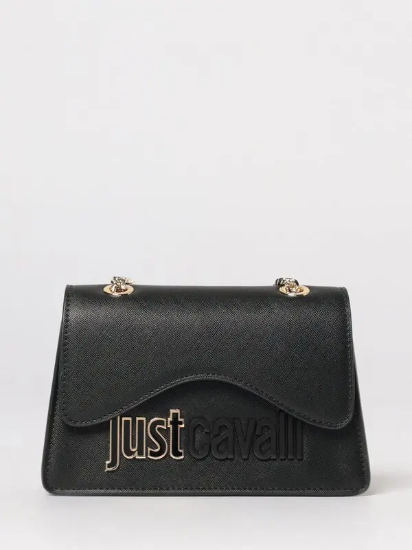 Just Cavalli Saffiano Leather Shoulder Bag With Logo