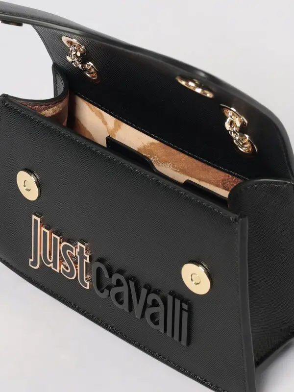 Just Cavalli Saffiano Leather Shoulder Bag With Logo