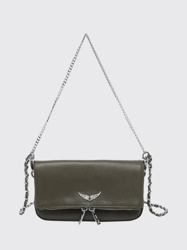 Zadig&Voltaire Rock Nano Grained Calfskin Leather Crossbody Bag - Grass Green
