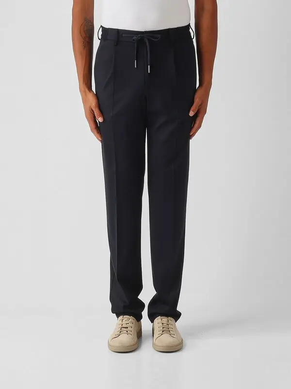 Tagliatore Virgin Wool Blend Slim Fit Drawstring Trousers