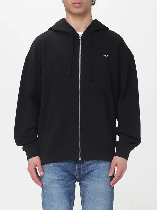 Hugo Zip-up Hoodie - Black