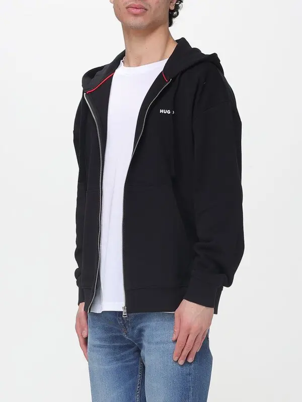 Hugo Zip-up Hoodie - Black