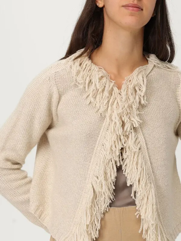 Liviana Conti Knit Cardigan With Fringe Detail
