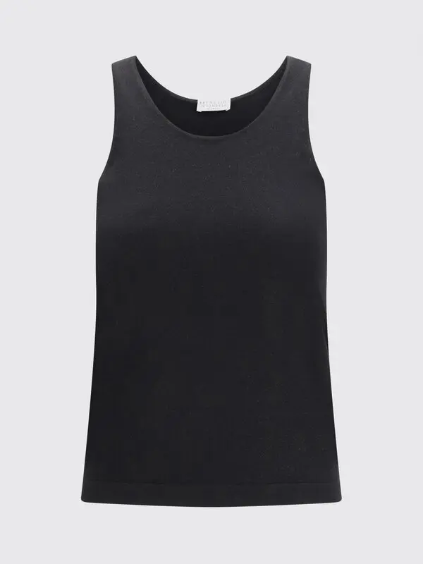 Brunello Cucinelli Cashmere And Silk Basic Top - Black