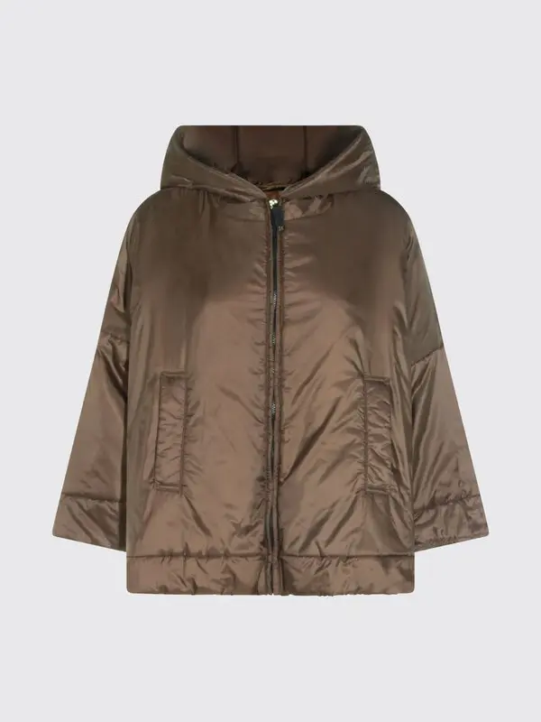 Max Mara Hooded Short Down Jacket In Technical Fabric With Dropped Shoulders