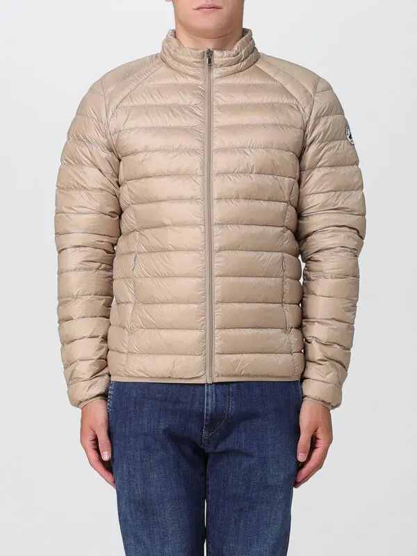 JOTT Quilted Down Jacket With Stand Collar - Beige