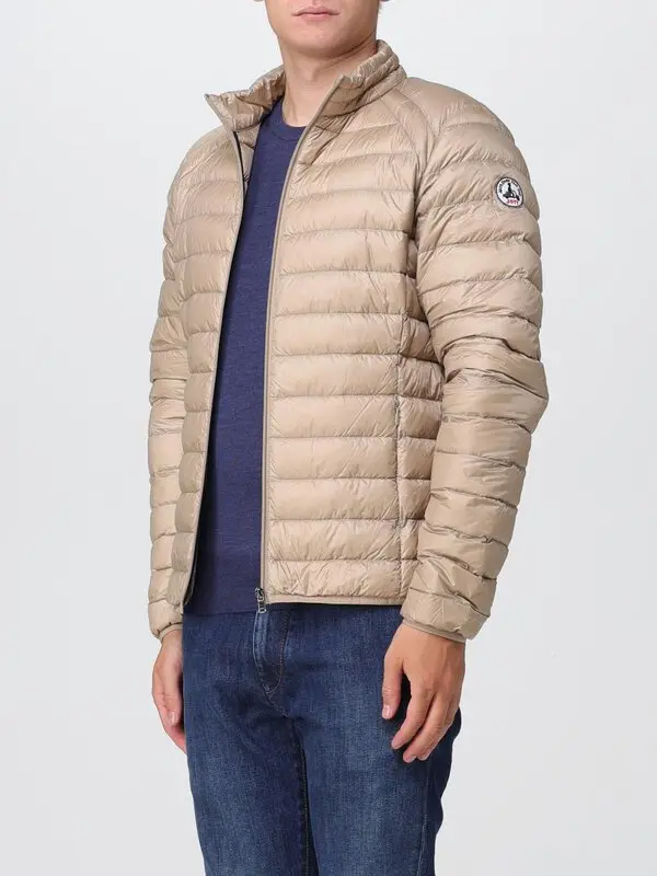 JOTT Quilted Down Jacket With Stand Collar - Beige