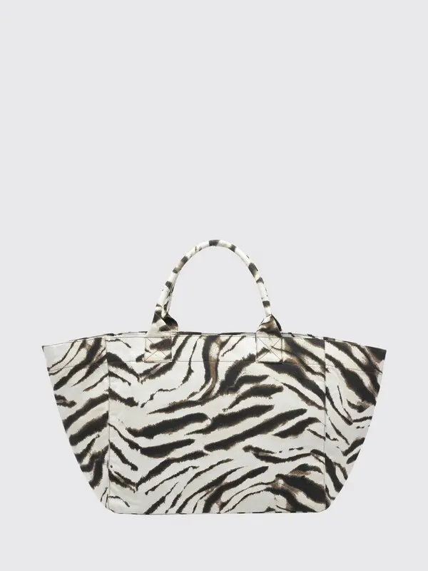 GANNI Recycled Cotton Zebra Print Tote Bag - White