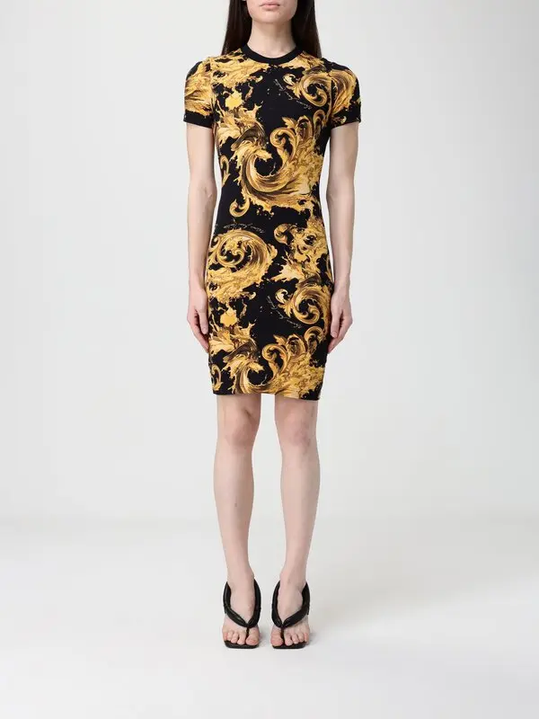 Versace Cotton Dress With Baroque Pattern