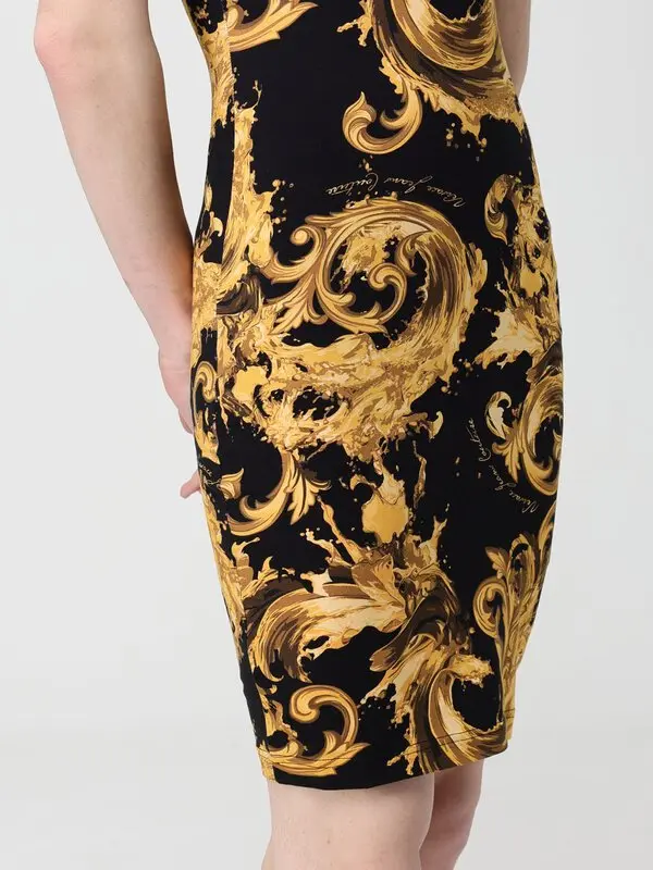 Versace Cotton Dress With Baroque Pattern