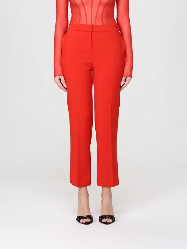 Elisabetta Franchi Crêpe Cropped Pants - Red