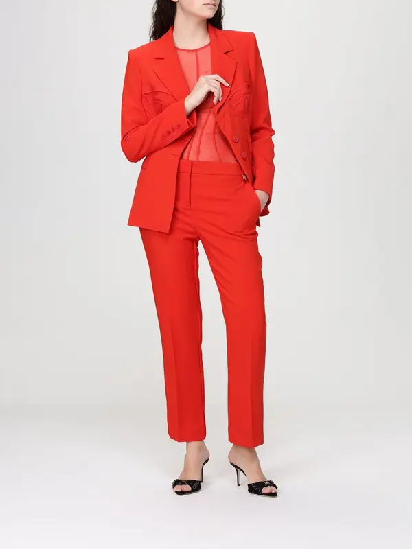 Elisabetta Franchi Crêpe Cropped Pants - Red