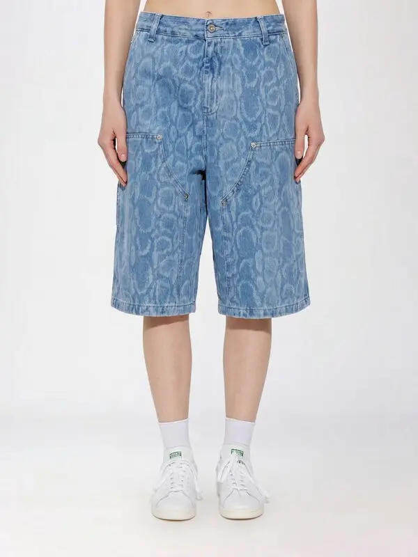 Carhartt Work In Progress Python Print Double Knee Bermuda Shorts - Blue