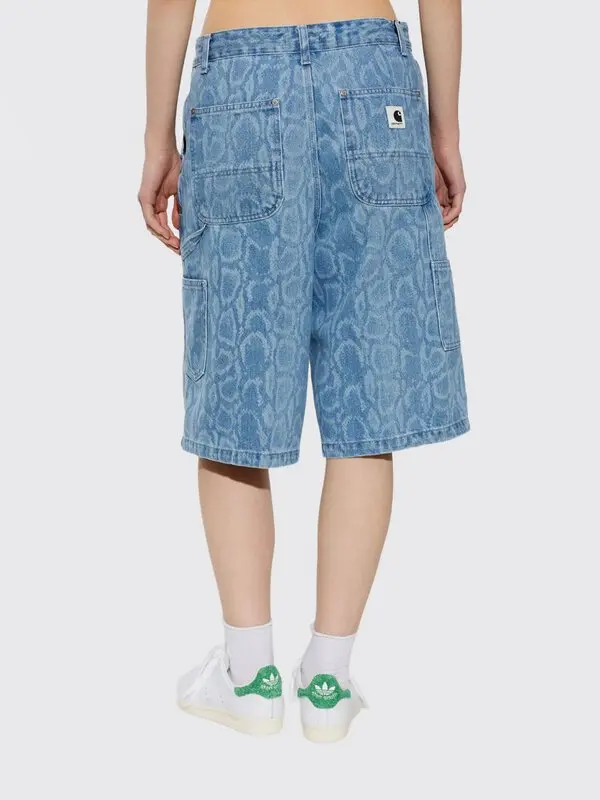 Carhartt Work In Progress Python Print Double Knee Bermuda Shorts - Blue
