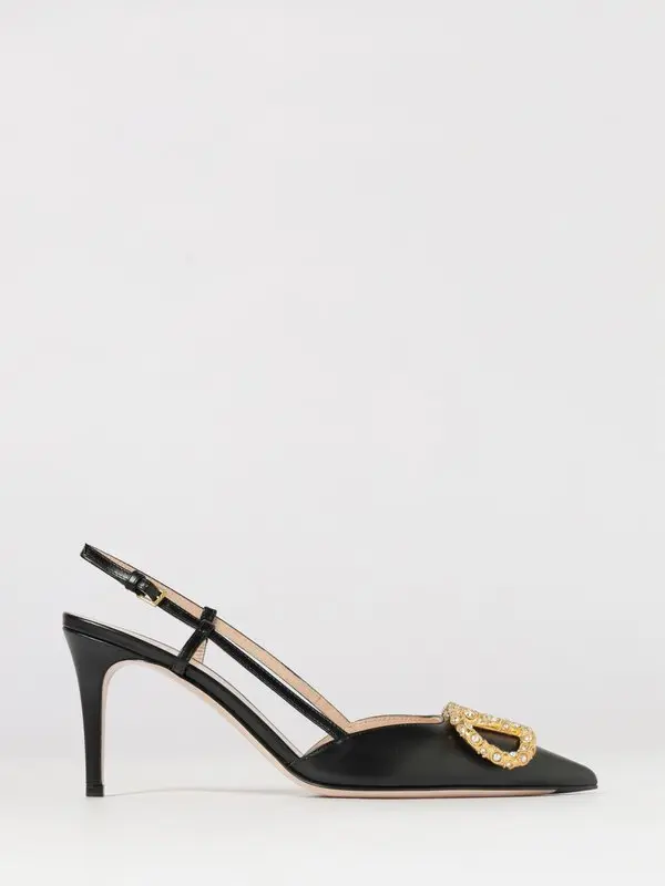Valentino Garavani Slingback Pumps With Embellished Buckle - Black