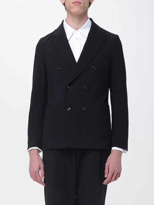 CIRCOLO 1901 Double Breasted Cotton Jersey Blazer - Black