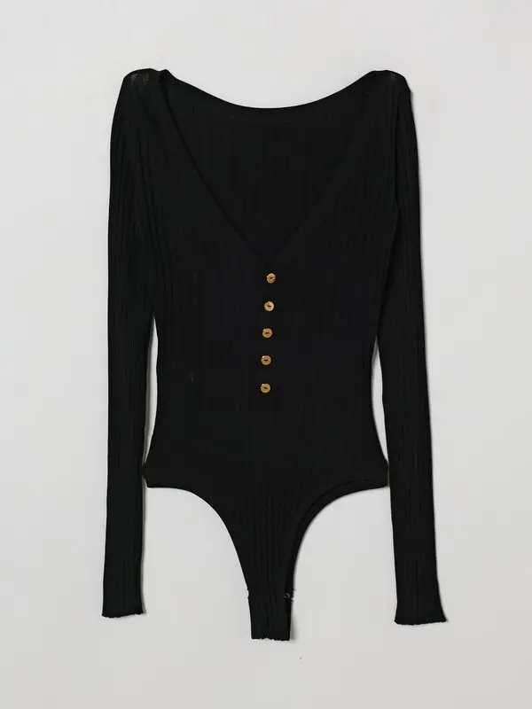 Elisabetta Franchi Transparent Viscose Knit Bodysuit