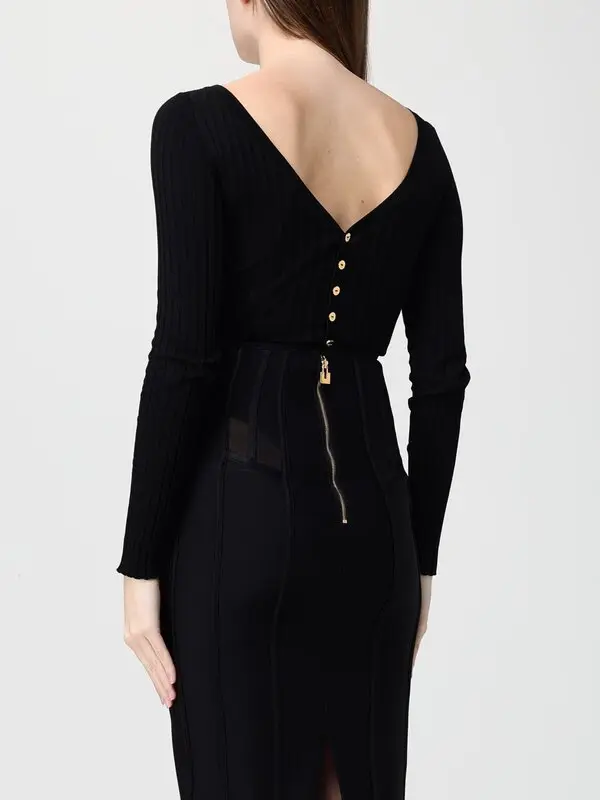 Elisabetta Franchi Transparent Viscose Knit Bodysuit