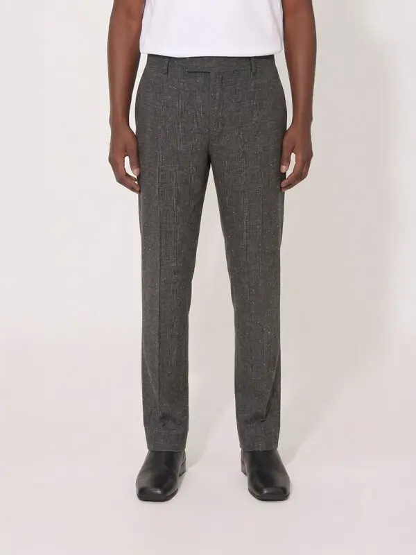 Alexander McQueen Prince Of Wales Check Wool Tailored Trousers