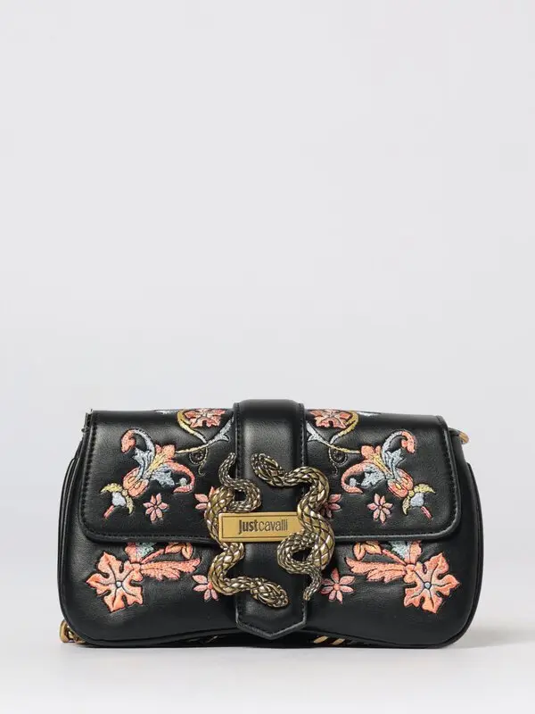 Just Cavalli Embroidered Synthetic Leather Crossbody Bag