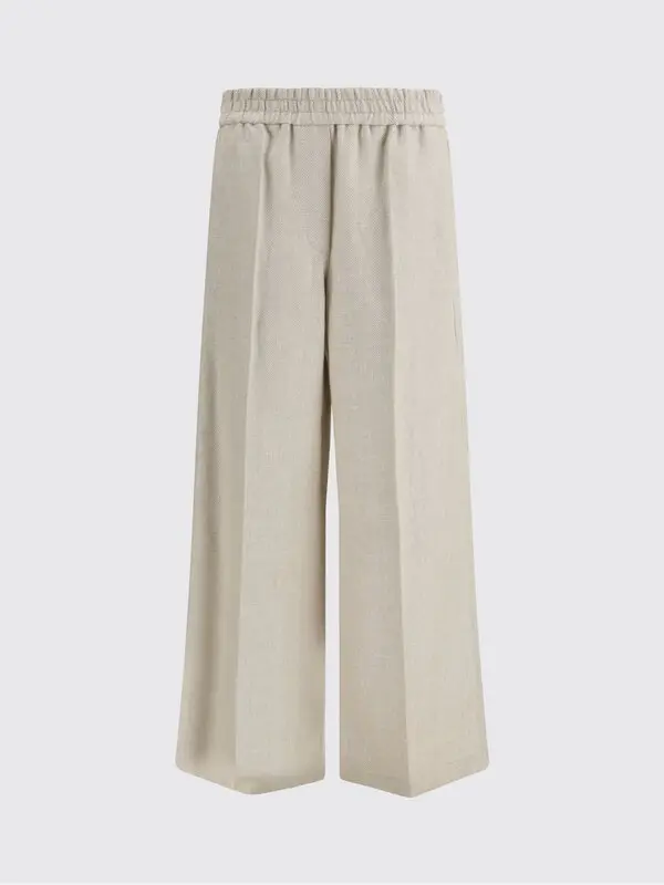 Brunello Cucinelli Herringbone Wide-leg Trousers