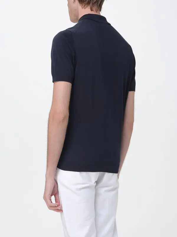 DRUMOHR Cotton Knit Polo Shirt - Blue