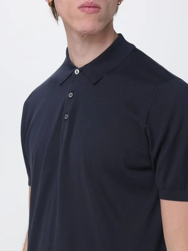 DRUMOHR Cotton Knit Polo Shirt - Blue