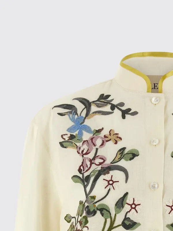 Valentino Garavani Linen Shirt With Floral Print - Beige