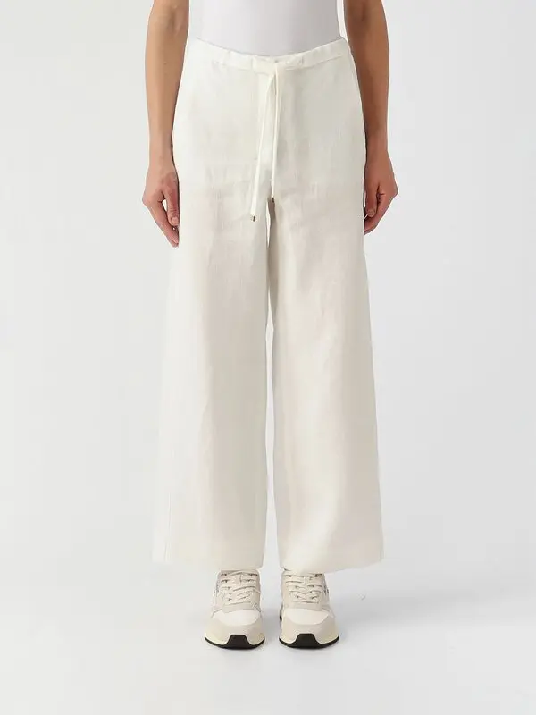 Max Mara Linen Wide-leg Trousers - White