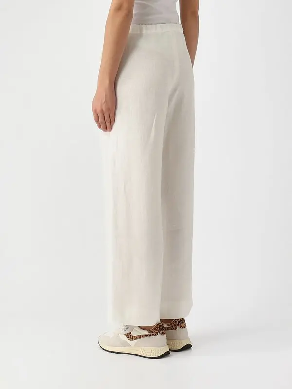 Max Mara Linen Wide-leg Trousers - White