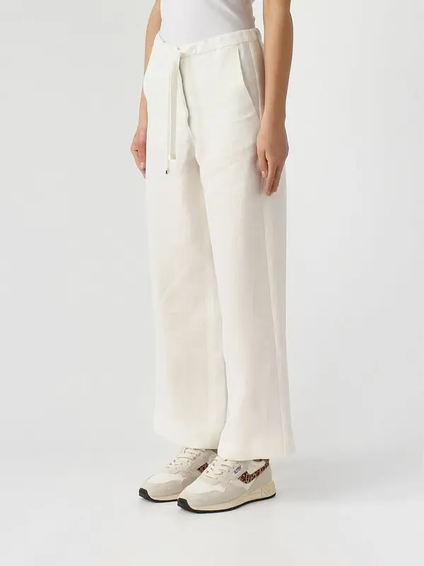 Max Mara Linen Wide-leg Trousers - White
