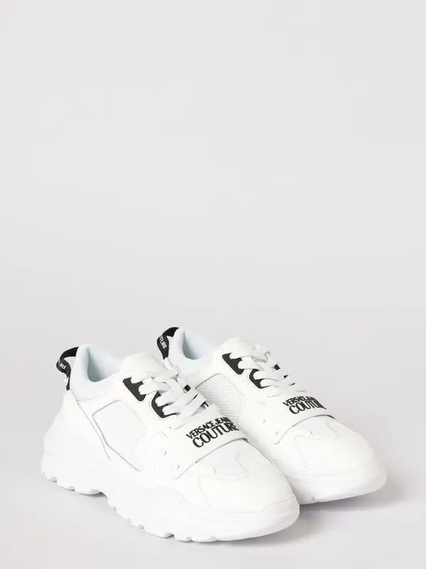 Versace Leather And Mesh Sneakers - White