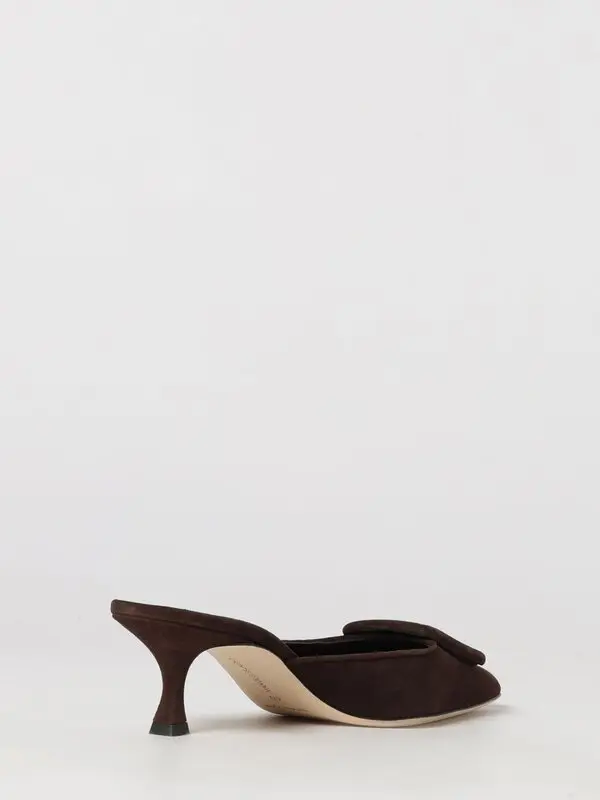 Manolo Blahnik Buckled Mules