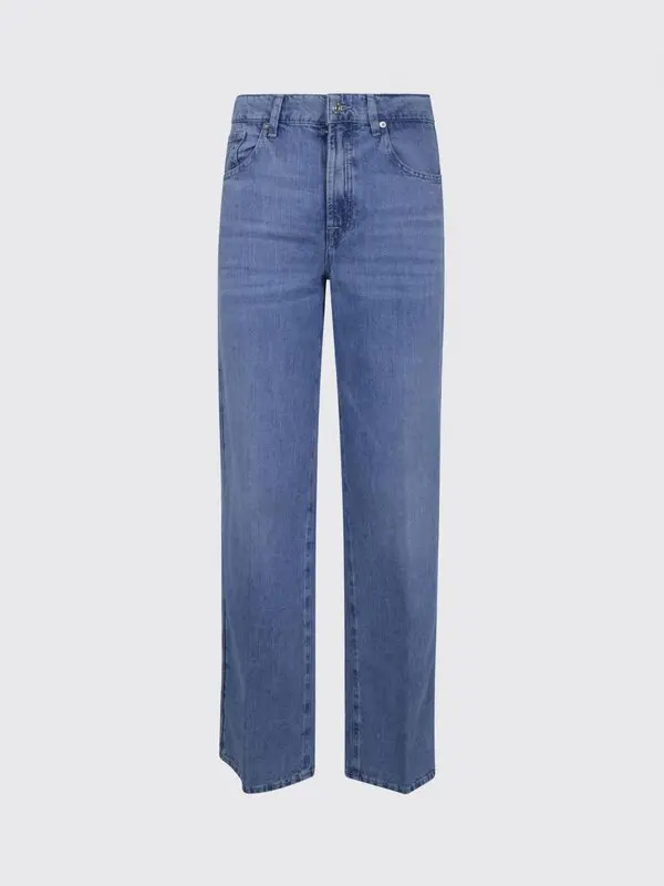 7 For All Mankind Wide Leg Denim Trousers - Gnawed Blue