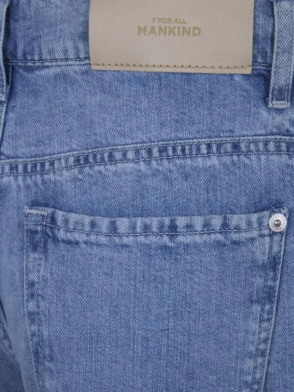 7 For All Mankind Wide Leg Denim Trousers - Gnawed Blue