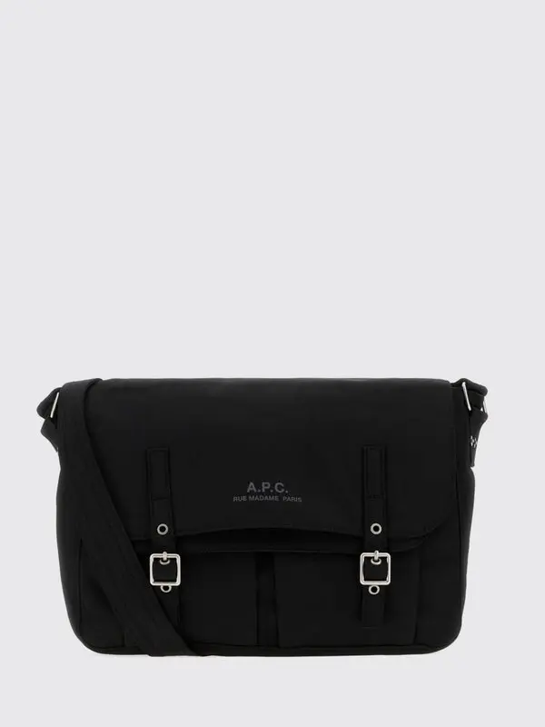 A.p.c. Archive Messenger Bag In Nylon With Flap And Buckle Closure - Black